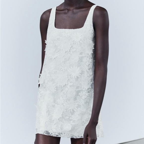 Zara | Dresses | Zara Embroidered Mini Dress Zw Collection S | Poshmark